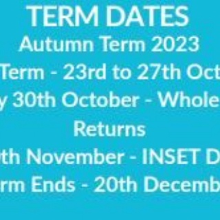 Stopsley High School - Autumn Term Dates for your Diary